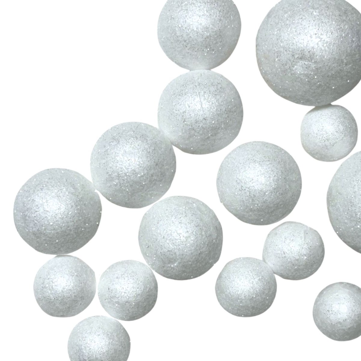 Dekoration kugler med glimmer 18 stk - Hvid - JUL ÅRET RUNDT - Dommerby ...