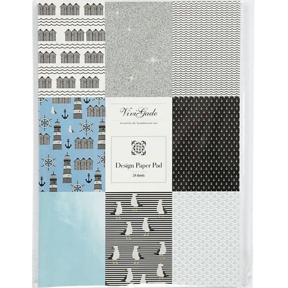 Designpapir i blok Blå - Vivi Gade - BLOKKE - Dommerby Papir